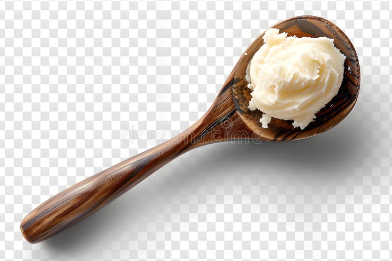 Wooden Spoon with Butter Isolated Transparent Background Stock ...