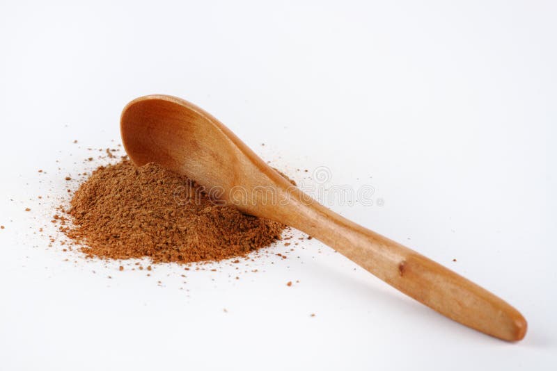 Wooden spoon in cinnamon stock photo. Image of sweet - 47358148