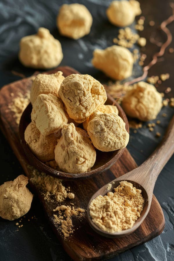 Wooden Spoon with Cookies stock image. Image of wooden - 374861777