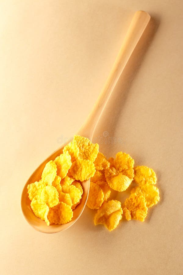 Wooden Spoon with Corn Flakes Stock Photo - Image of seed, macro: 87278188