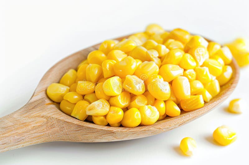 A Wooden Spoon Filled with Fresh Corn, Ideal for Serving or Displaying ...