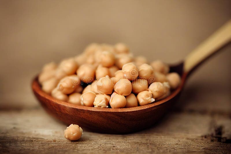 Wooden Spoon Filled with Round Beige Chickpeas Seeds Stock Illustration ... Wooden Spoon Filled with Round Beige Chickpeas Seeds Stock Illustration ...