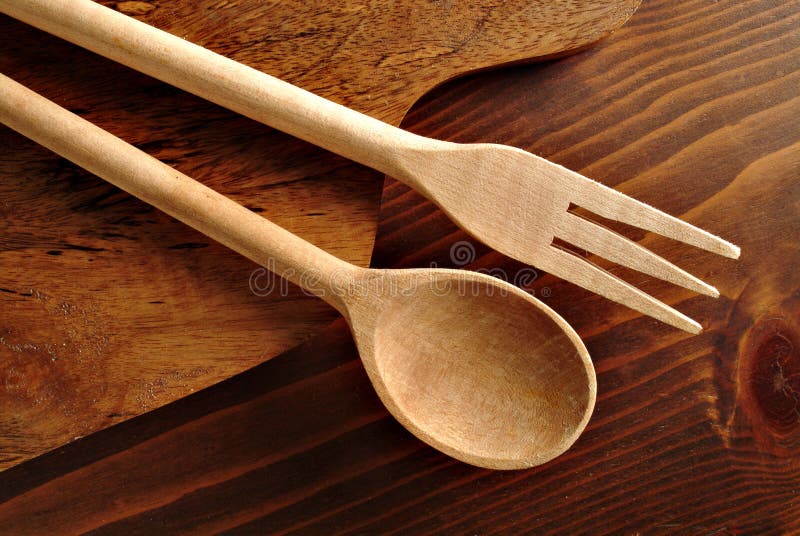Wooden Spoon Front Top View Stock Image - Image of household, front ...