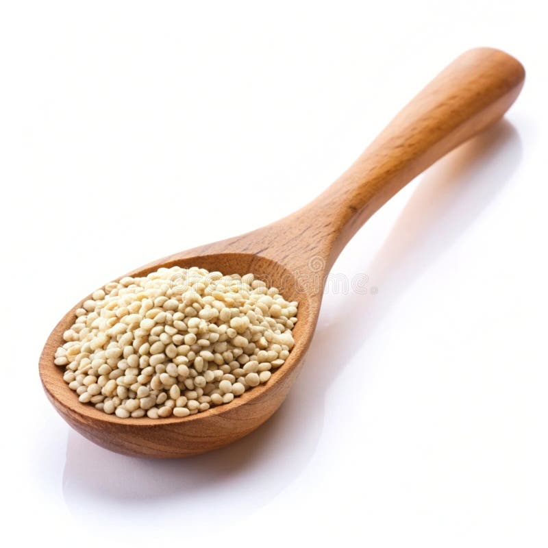 Wooden spoon with grain stock illustration. Illustration of grains ...