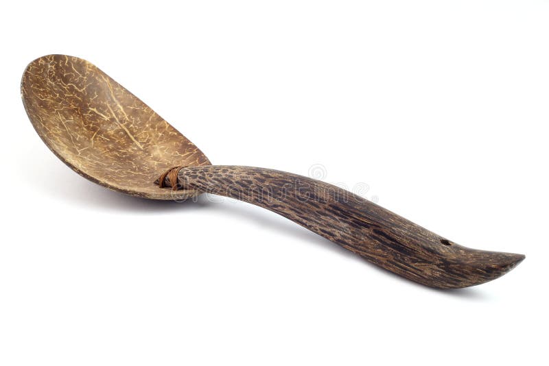 Wooden Spoon Made from Coconut Shells Stock Photo - Image of green ...