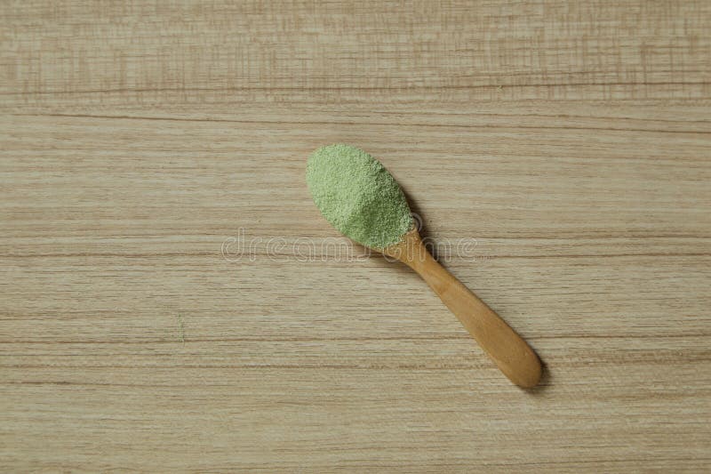 Wooden Spoon with Powdered Matcha Green Tea Stock Photo - Image of bowl ...
