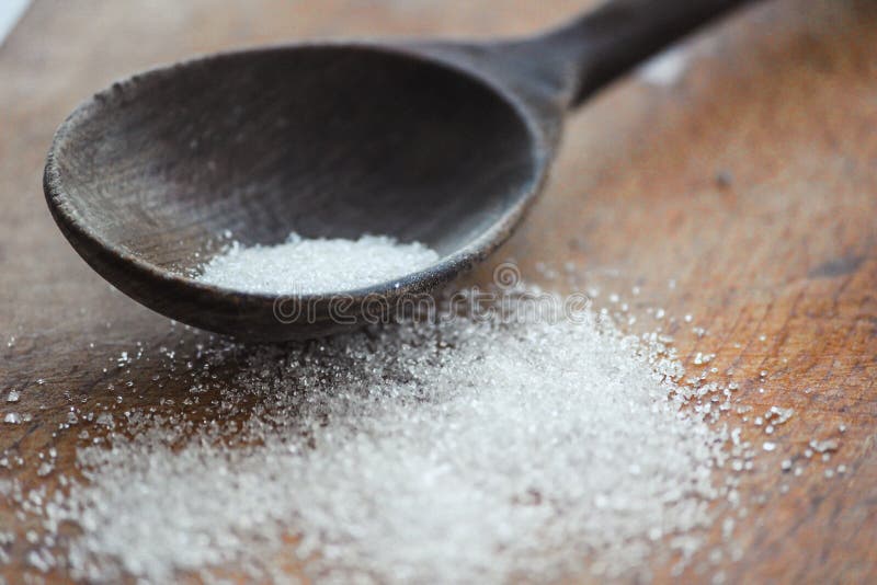 Wooden Spoon with Powdered Sugar Stock Image - Image of iron, circle ...
