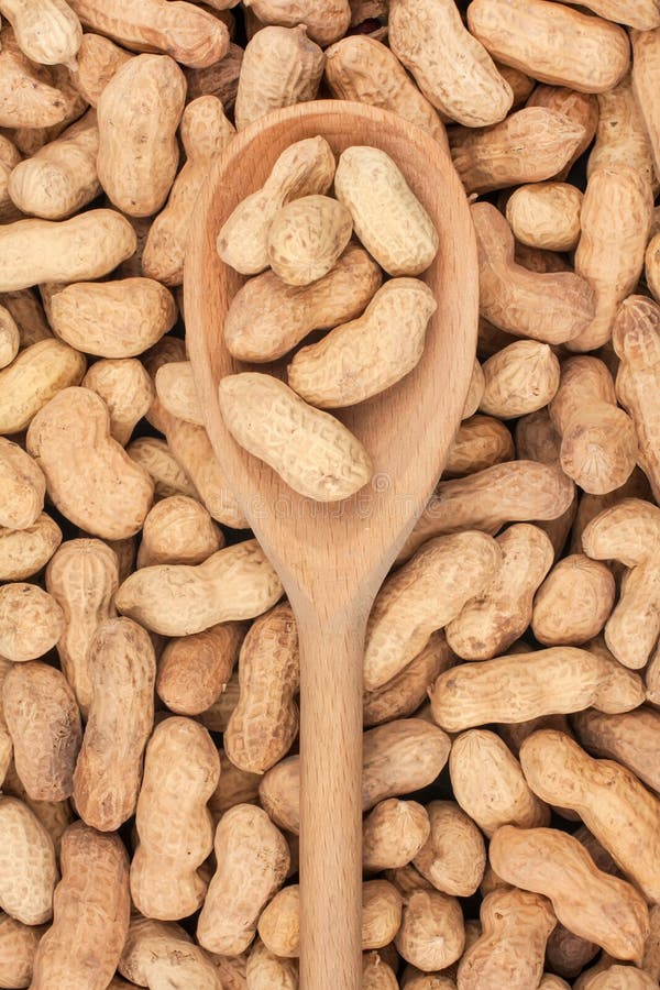 Wooden Spoon with Unpeeled Peanuts Stock Photo - Image of natural, meal ...