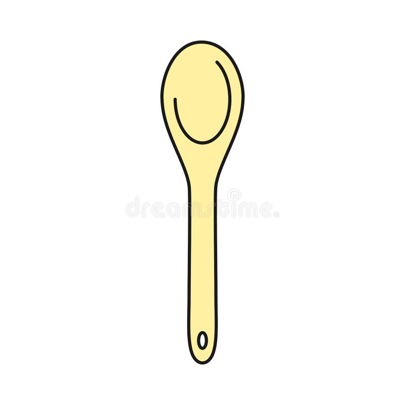 Wooden Spoon Vector Icon stock vector. Illustration of wooden - 229866639