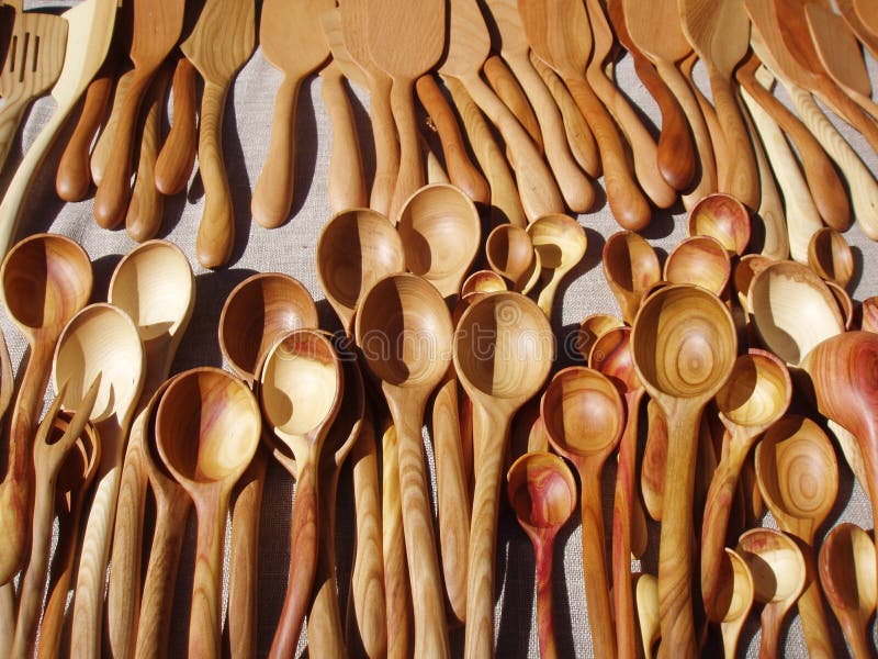 Handcrafted Wooden Spoons stock photo. Image of handmade - 6952312
