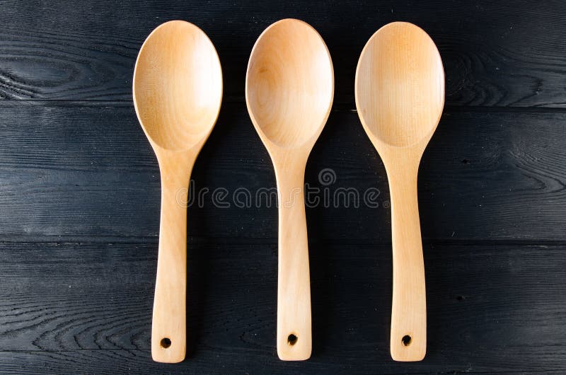 Wooden Spoons Arranged on Table Stock Photo - Image of kitchen, grained ...