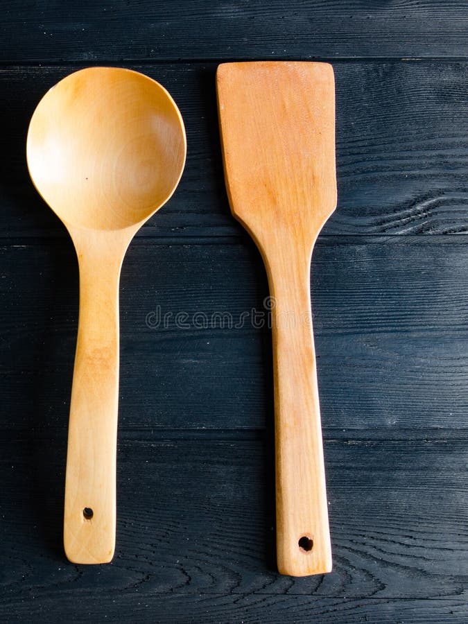 Wooden Spoons Arranged on Table Stock Photo - Image of kitchen, grained ...