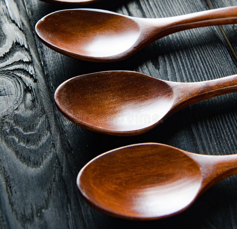 Wooden Spoons Arranged on Table Stock Photo - Image of work, wood ...
