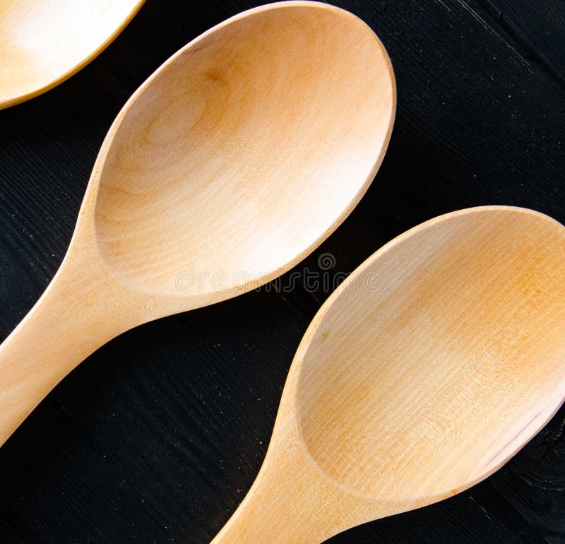 Wooden Spoons Arranged on Table Stock Image - Image of kitchenware ...