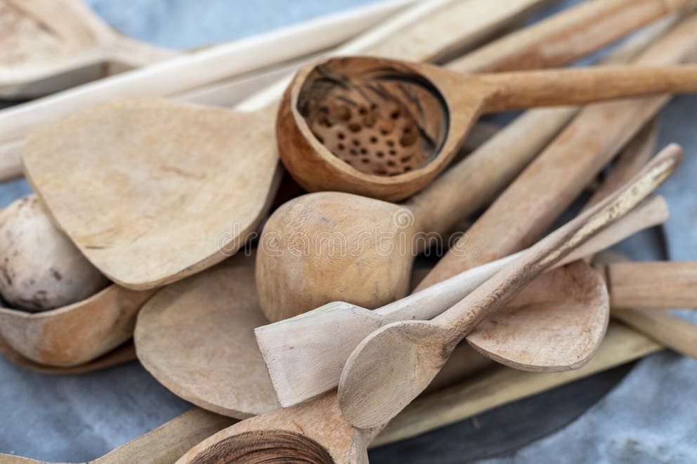 Wooden Spoons of Different Sizes for Different Uses Stock Image - Image ...