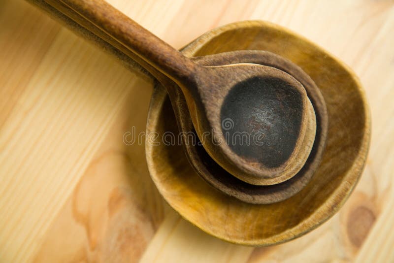 Wooden Spoons into Each Other Stock Image - Image of size, traditional ...