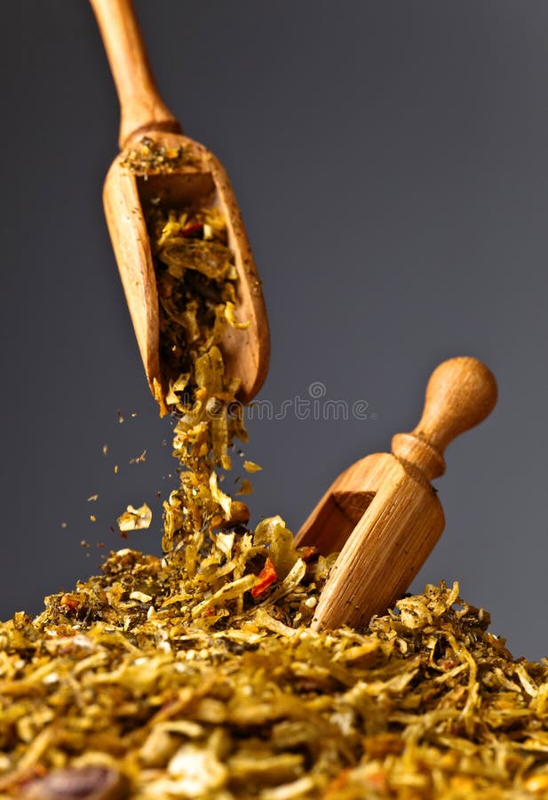 Wooden Spoons with Mixture of Different Spices Stock Photo - Image of ...