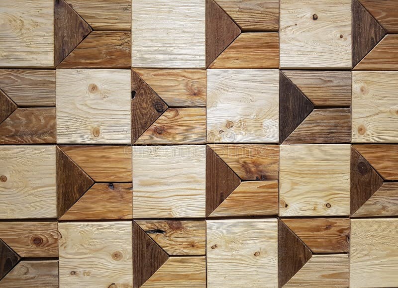Wooden Square Blocks Pattern Hand Made on the Wall Stock Image - Image ...