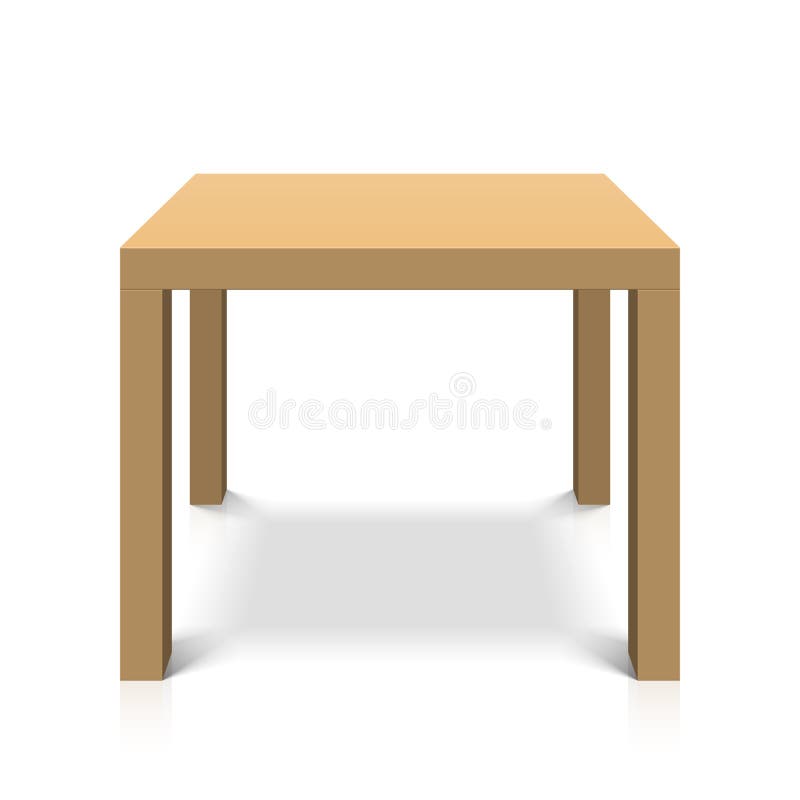 Wooden square coffee table stock vector. Illustration of tabletop ...