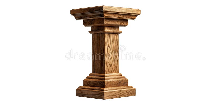 Wooden Square Column Pedestal Isolated on Transparent Background Stock ...