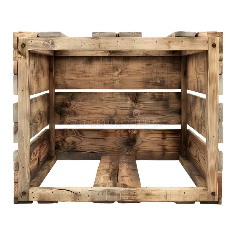 Wooden Square Empty Box on Transparent Background - Ai Generated Stock ...