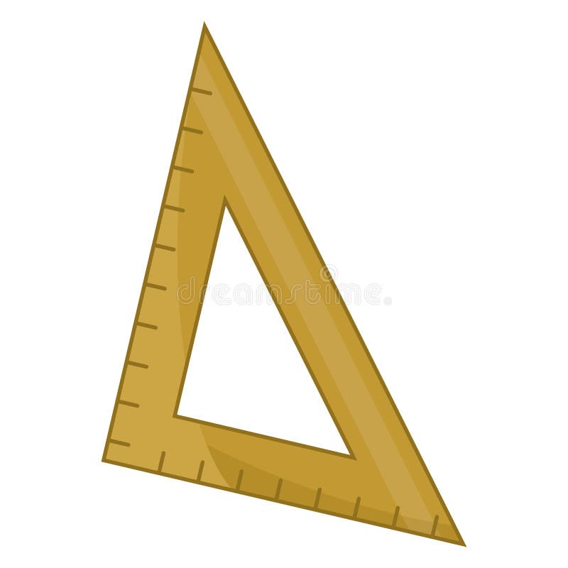 Wooden square ruler icon stock vector. Illustration of equipment ...