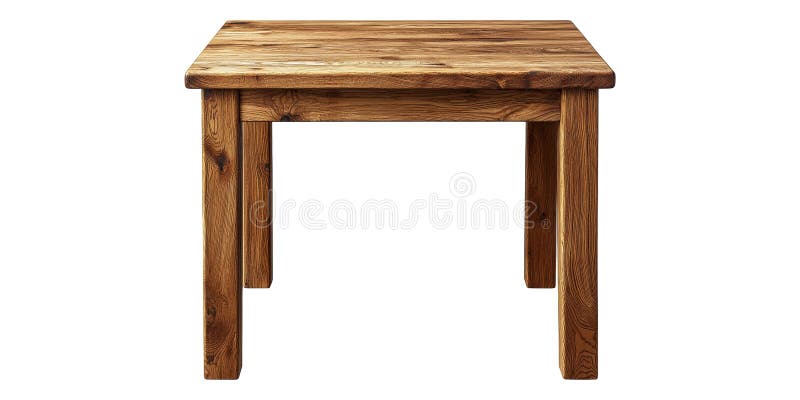 Wooden Square Table with Natural Grain Isolated on Transparent ...