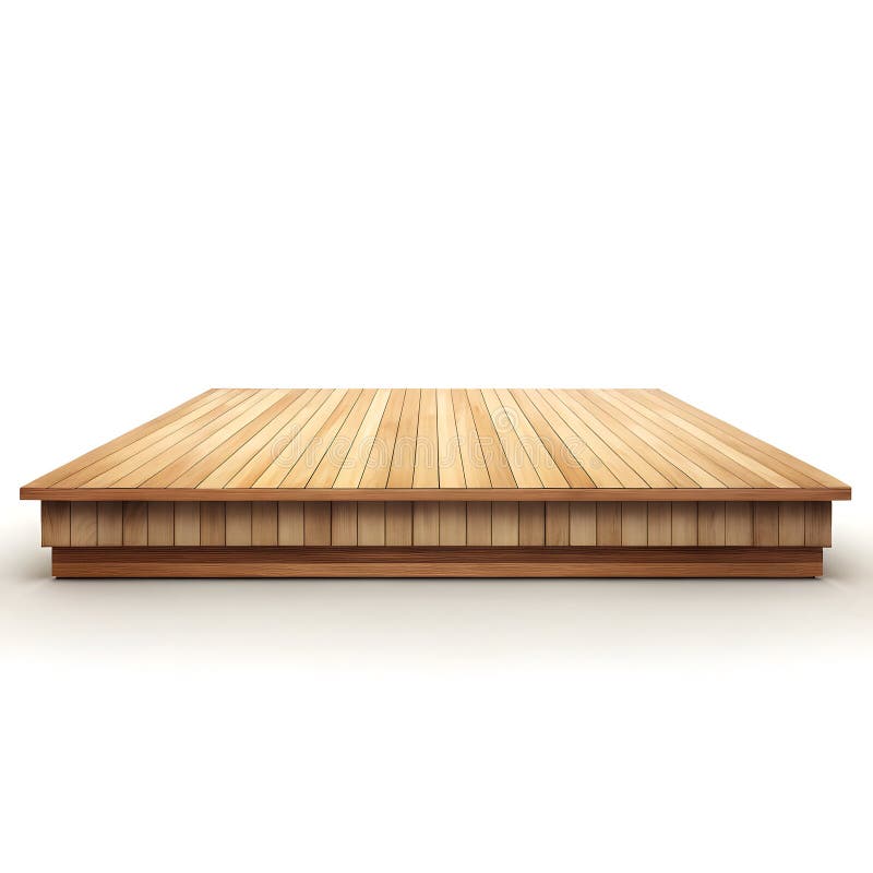 Wooden Stage Platform on White Background Stock Illustration ...