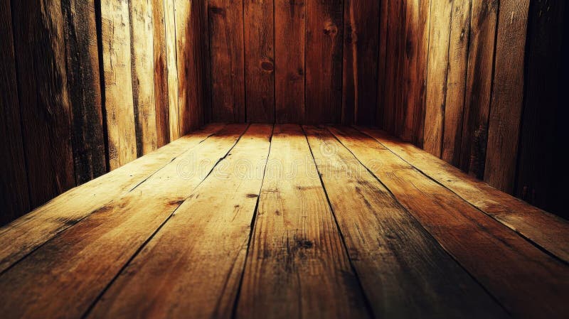 Wooden Stage Set for a Rustic Backdrop and Interior Space Concept Stock ...