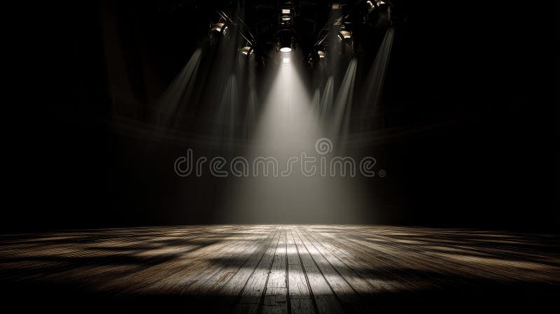 Wooden Stage Under Dramatic Spotlight Dark Theater Ambiance Stock Photos - Free & Royalty-Free ...