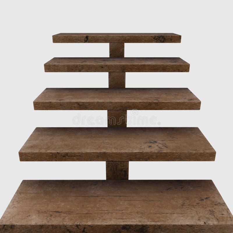 Wooden Stair Front View Stair Going Up Stock Image - Image of view ...