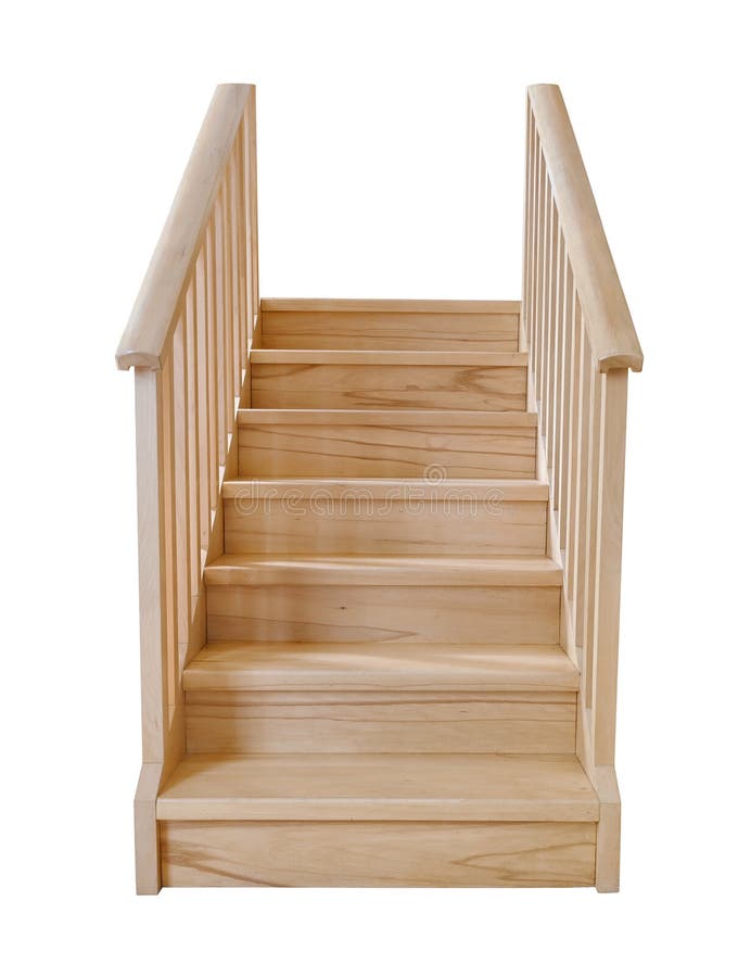 Wooden Staircase with Handrails Stock Photo - Image of step, design ...
