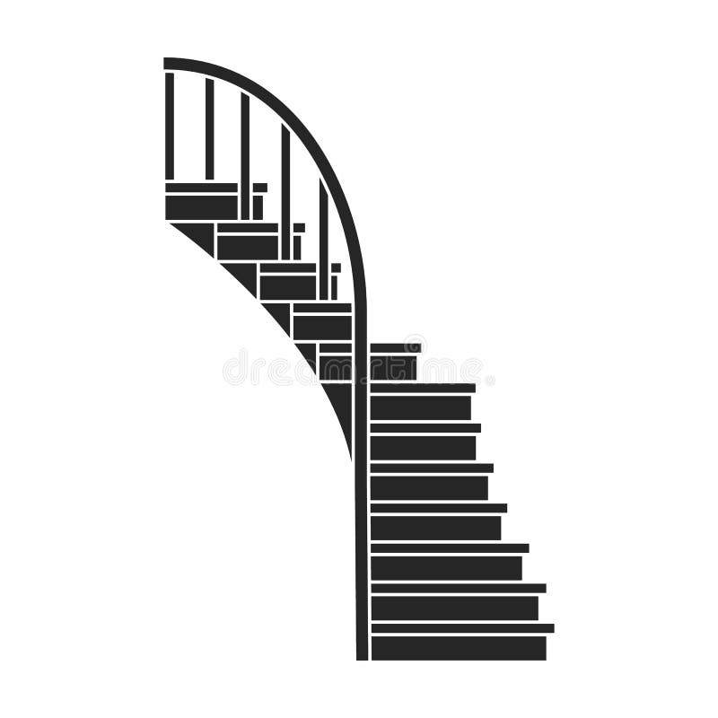 Wooden Staircase Vector Icon.Black Vector Icon Isolated on White ...