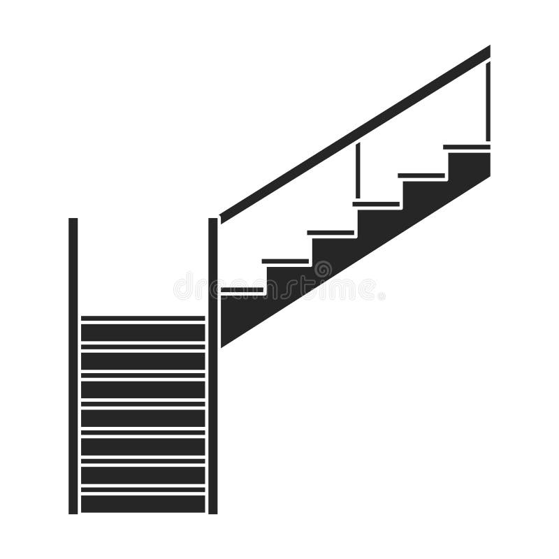 Wooden Staircase Vector Icon.Black Vector Icon Isolated On White ...