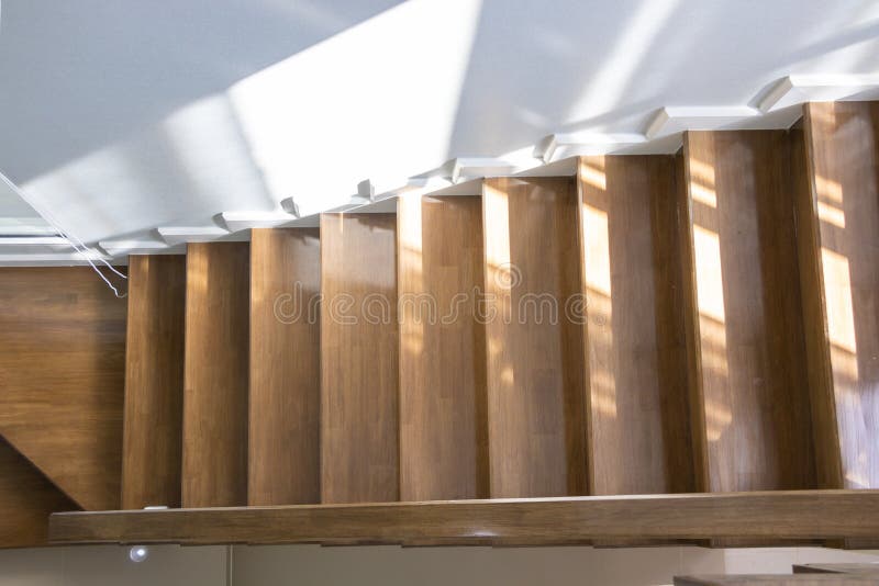 Wooden Stairs and Wooden Handles Stock Photo - Image of wooden, railing ...