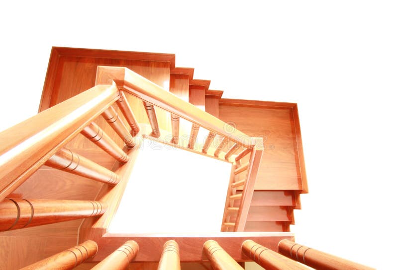 Wooden handrail isolated stock image. Image of brown - 276795365