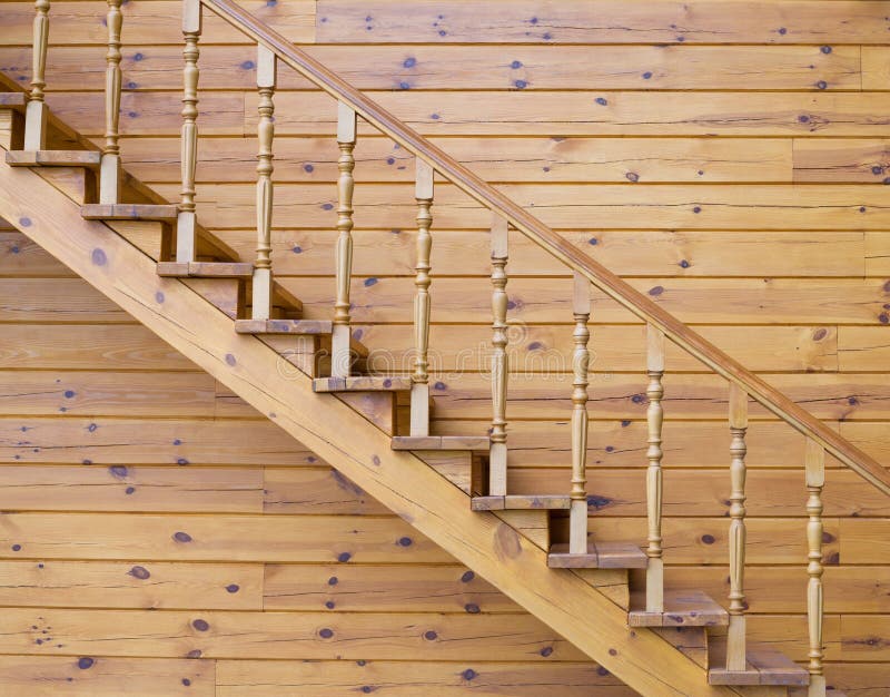 Wooden Stairs in a Wooden House Stock Photo - Image of house, brown ...