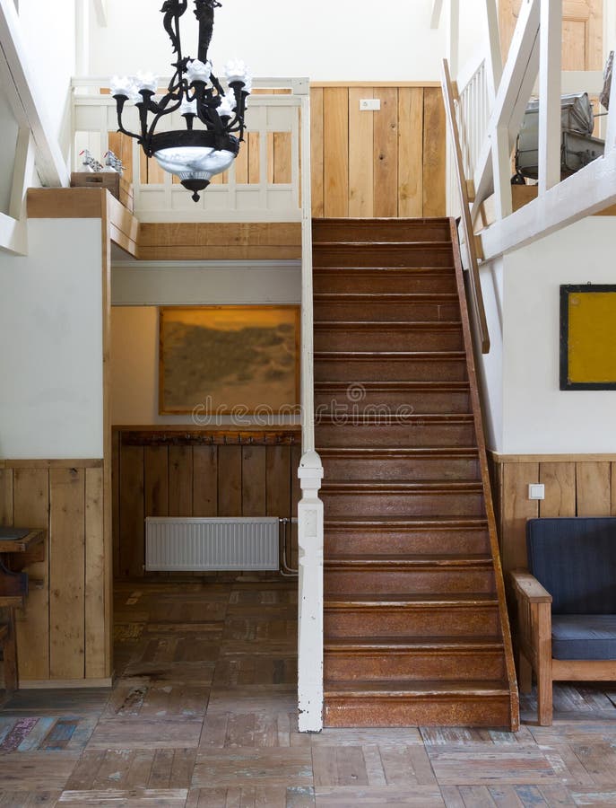 Wooden Stairs in an Old Dutch House Stock Photo - Image of property ...