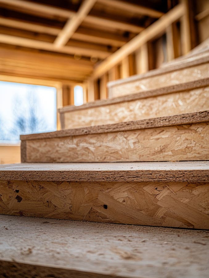 Wooden Stairs on an Unfinished Construction Site. Stock Photo - Image ...