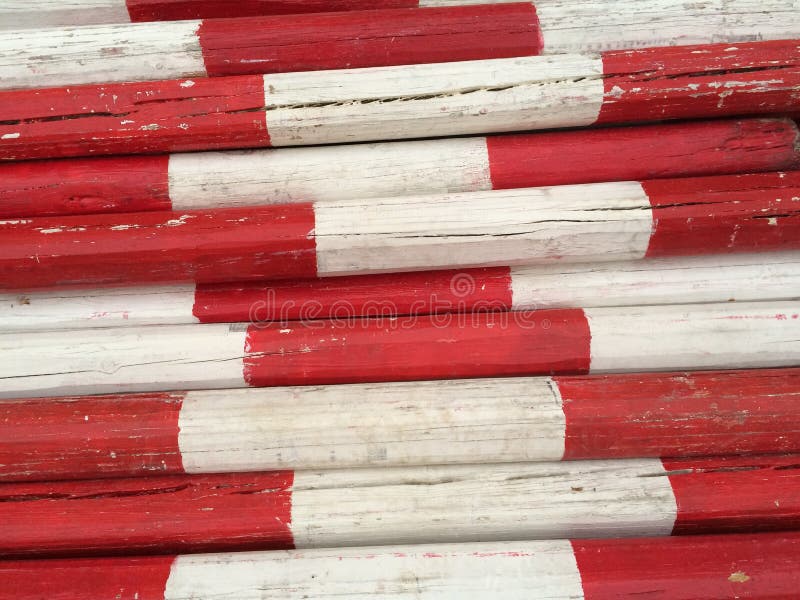 Wooden Stakes in White and Red Stock Image - Image of collection ...
