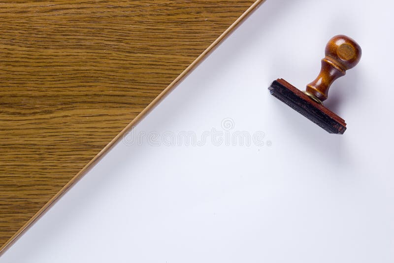 Wooden Stamp and a Sheet of Paper Stock Photo - Image of approve ...