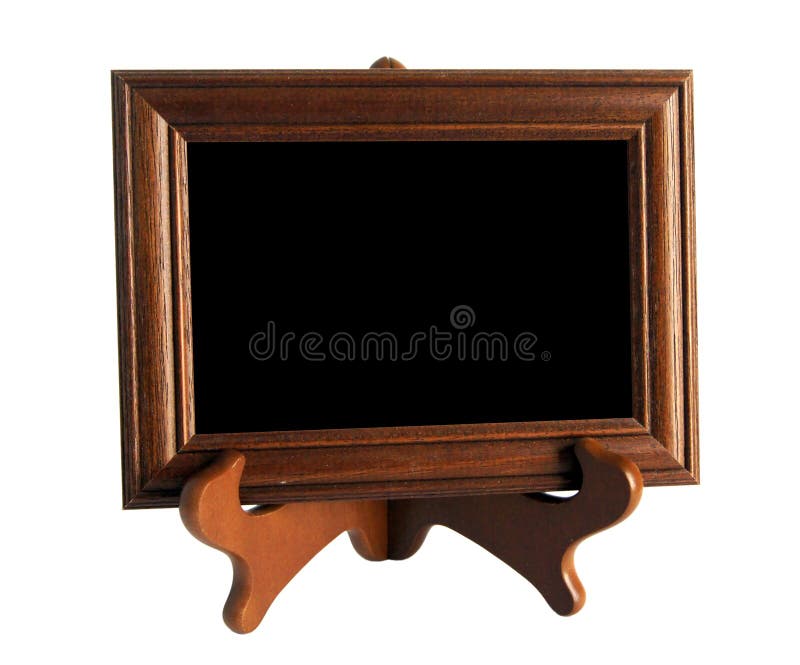Wooden Stand with Picture Frame Isolated on White Stock Photo - Image ...