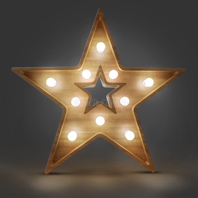Wooden Star Light Banner. High Resolution Stock Photo - Image of ...