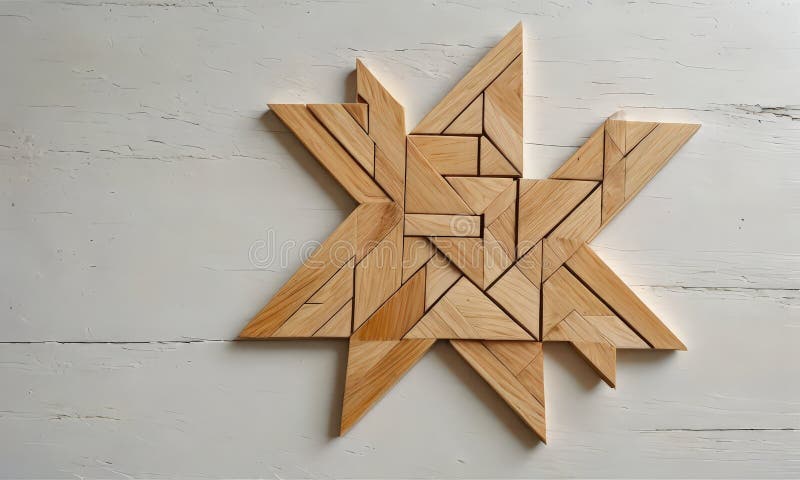Wooden Star with Pattern on it Stock Illustration - Illustration of ...