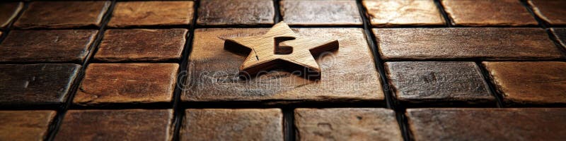 Wooden Star on Textured Stone for Creativity and Inspiration Concept ...
