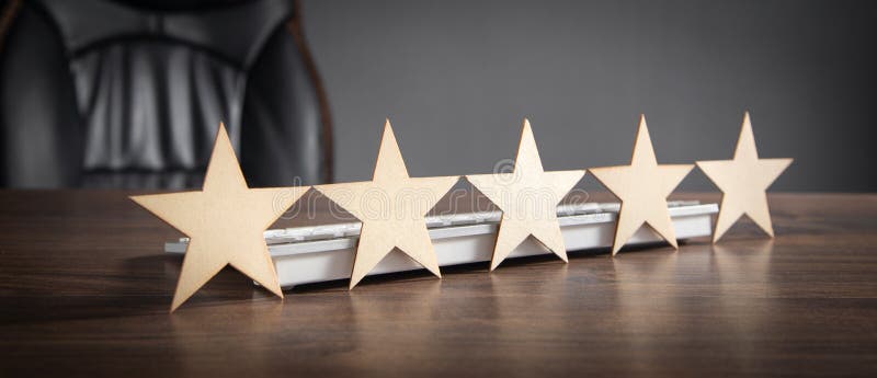 Wooden 5 Stars and Wooden Blocks. Increase Rating Stock Image - Image ...