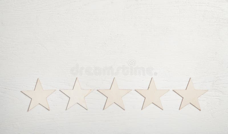 Wooden 5 Stars on White Background. Service Rating Stock Illustration ...