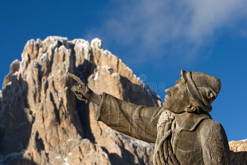 Wooden Statue Man Pointing stock photo. Image of climb - 4103512