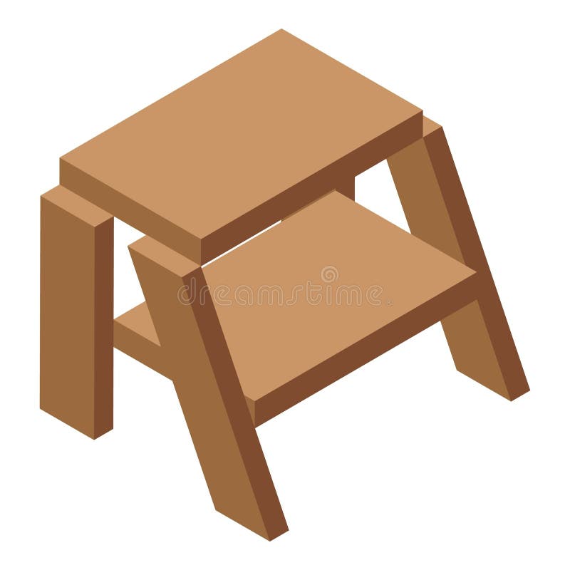 Wooden Step Ladder for Working at Height Stock Vector - Illustration of ...