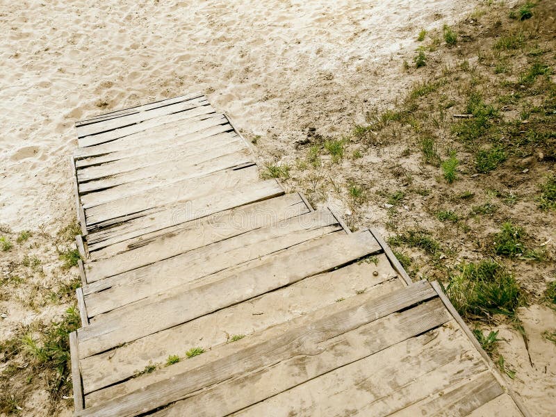 Wooden Steps. Descent To the Beach by Wooden Stairs. Wooden Stairs To ...